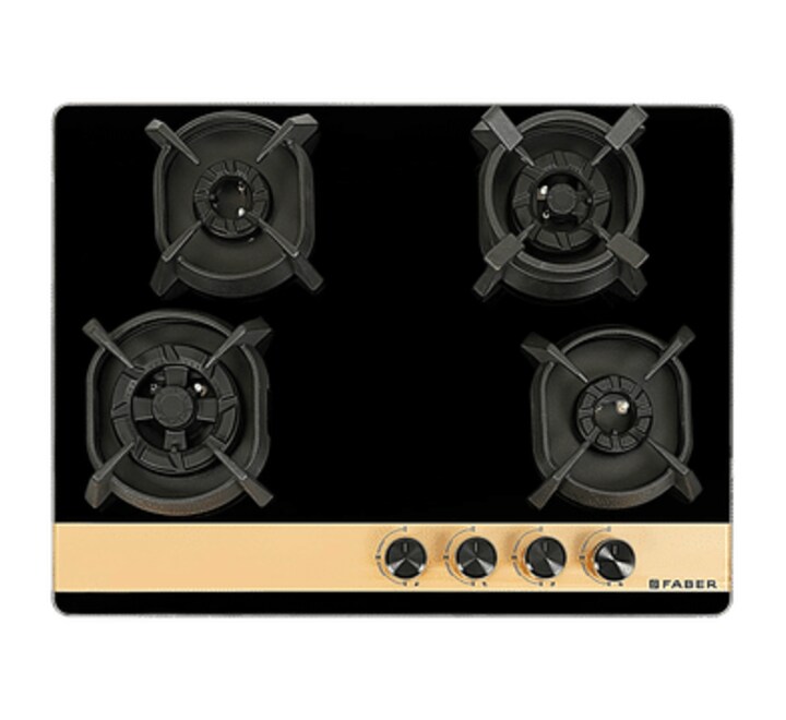 Buy FABER Utopia Pro HT 704 BR CI Toughened Glass Top 4 Burner ...
